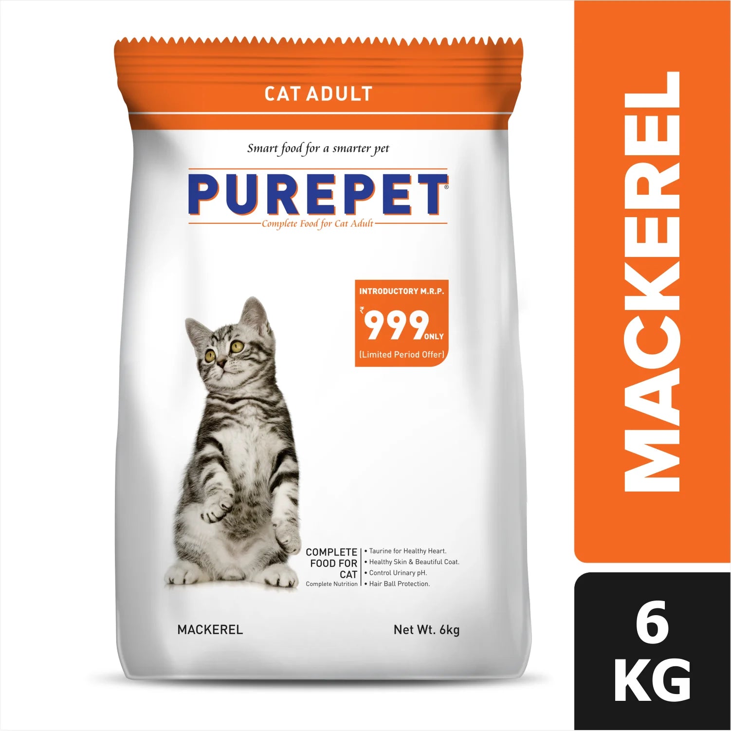 Purepet Mackerel Adult Cat Dry Food 6kg